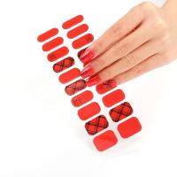 China Custom Logo Glitter Wholesale Nail Art Self Adhesive Semi Cured Gel Nail Polish Wraps Sticker Nail Strips for sale