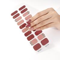 China Custom Logo Glitter Wholesale Nail Art Self Adhesive Semi Cured Gel Nail Polish Wraps Sticker Nail Strips for sale