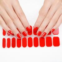 China Free Sample Colorful Solid Design Nail Strips for Semi Cured Gel UV Nail Polish Wraps for sale