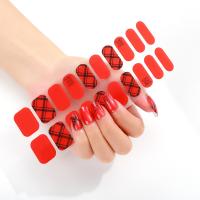 China Real Nail Polish Sticker Pink Flower Gel Nail Wraps with Eco-friendly Plastic Material for sale