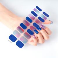 China Real Nail Polish Sticker Pink Flower Gel Nail Wraps with Eco-friendly Plastic Material for sale