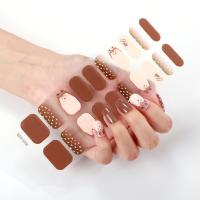China New Technology Pineapple Designer Nail Stickers Fast Delivery Semicured Gel Nail Sticker for sale