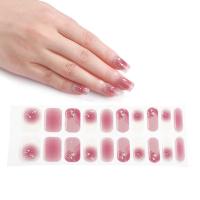 China Custom-made 3D Semi Cured Gel Nail Sticker Popular Custom-made Korea Style Design for sale