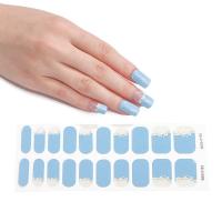 China Custom-made 3D Semi Cured Gel Nail Sticker Popular Custom-made Korea Style Design for sale
