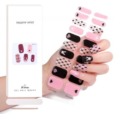 China Mobray Hot Sell Semi Cured Wraps Long Lasting Gel Nail Stickers New Arrival Styles Nail Gel Wraps With Uv Lamp for sale