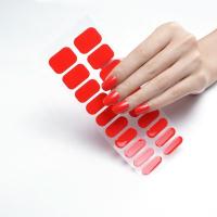 China OEM ODM Nail Paint Solid Color Strips with Designs Custom Semi Cured Gel Polish Wraps for sale