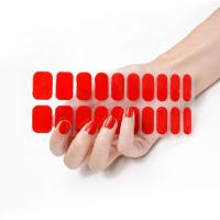 China OEM ODM Nail Paint Solid Color Strips with Designs Custom Semi Cured Gel Polish Wraps for sale