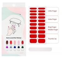 China OEM ODM Nail Paint Solid Color Strips with Designs Custom Semi Cured Gel Polish Wraps for sale