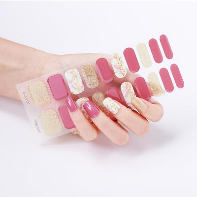China Top Sale 100% Full Inspection Touch Feeling Gold Gel Nail Wraps Semi Cured Supplier From China for sale
