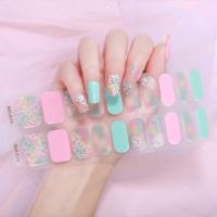 China Eco-friendly Nail Wrap Supplies Self-adhesive Korean Gel Polish Strips for Custom Logo for sale