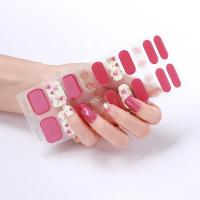 China Hot Popular Fast Shipping Diamond Gel Nail Wraps Semi Cured Gel Nail Stickers For Women Nail Strips Manufacturer China for sale