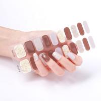 China Hot Popular Fast Shipping Diamond Gel Nail Wraps Semi Cured Gel Nail Stickers For Women Nail Strips Manufacturer China for sale