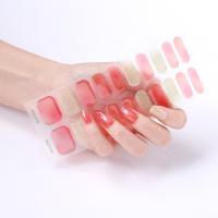 China Hot Popular Fast Shipping Diamond Gel Nail Wraps Semi Cured Gel Nail Stickers For Women Nail Strips Manufacturer China for sale