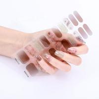 China Hot Popular Fast Shipping Diamond Gel Nail Wraps Semi Cured Gel Nail Stickers For Women Nail Strips Manufacturer China for sale
