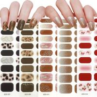 China Customized Logo DIY Designs Nail Wraps Polish Strips Gel Stickers Eco-friendly Sample for sale