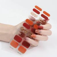 China 3D Gel Semi Cured Nail Wraps With Solid Color and Grow In The Dark for Korean Nails for sale