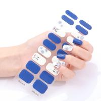China 3D Gel Semi Cured Nail Wraps With Solid Color and Grow In The Dark for Korean Nails for sale
