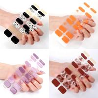 China 3D Gel Semi Cured Nail Wraps With Solid Color and Grow In The Dark for Korean Nails for sale
