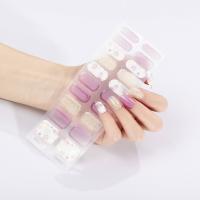 China New Material Custom Printed 2D Semi Cured Gel Nail Wraps For Girl for sale