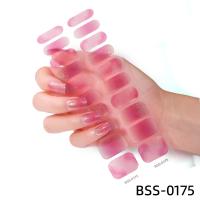China Factory Supply nail designs Semi Cured Gel Nail Strips 3D Eco-friendly Glittering Nail Tip Sticker for sale