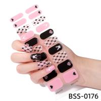 China Factory Supply nail designs Semi Cured Gel Nail Strips 3D Eco-friendly Glittering Nail Tip Sticker for sale