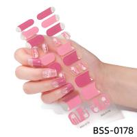 China Factory Supply nail designs Semi Cured Gel Nail Strips 3D Eco-friendly Glittering Nail Tip Sticker for sale