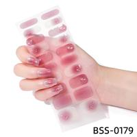 China Factory Supply nail designs Semi Cured Gel Nail Strips 3D Eco-friendly Glittering Nail Tip Sticker for sale