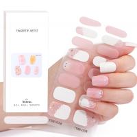 China Exclusive design bronzing line flower bow snowflake light transparent Uv Polish Gel Strips Semi Cured Nail Wraps Sticker for sale