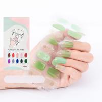 China High gloss Irregular bronzing lines Marble leopard print semi curing gel nail sticker used with UV lamp for sale