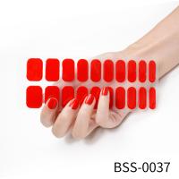 China 3D Solid Color Design Nail Strips Semi Cured Gel UV Nail Sticker For Girl Free Sample for sale