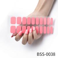 China 3D Solid Color Design Nail Strips Semi Cured Gel UV Nail Sticker For Girl Free Sample for sale