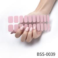 China 3D Solid Color Design Nail Strips Semi Cured Gel UV Nail Sticker For Girl Free Sample for sale