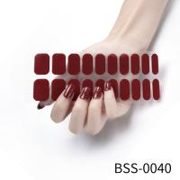 China 3D Solid Color Design Nail Strips Semi Cured Gel UV Nail Sticker For Girl Free Sample for sale