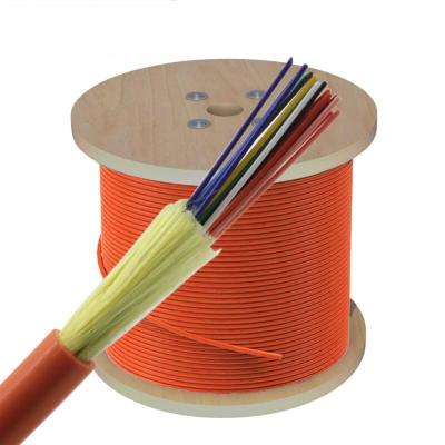 China 0.9mm Tight Buffer OM1 / OM2 Indoor Optical Fiber Cable Multi Mode GJFJV 12F 24F for sale