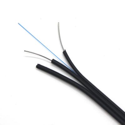 China Self Supporting FTTH Fiber Drop Cable Outdoor Steel Messenger Wire FRP G657 2 4 1 Core for sale