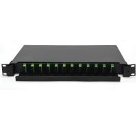 China OEM Black Pull Type Optical Fiber Patch Panel 12 / 24 ports 19 Inches for sale