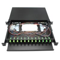 China FTTH 12-24 Core Fiber Optic Patch Panel SC / FC / ST / LC Rack Mount Splicing ODF for sale