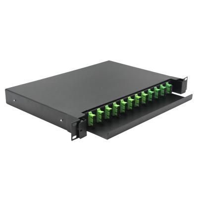 China ODF 19 Rack Mount Fiber Distribution Box 24 48 96 Core Optical Patch Panel for sale