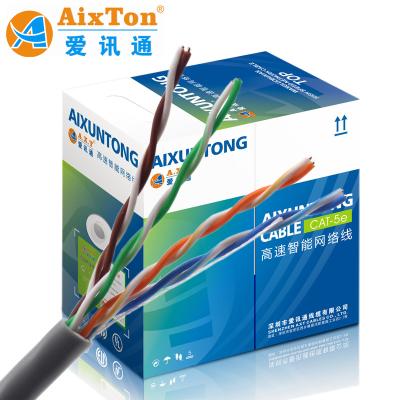 China FLUKE TESTED 4-PAIR 24AWG UTP Cat5E Ethernet Cable For Indoor for sale