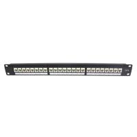 China Rack Mount UTP RJ45 Network Patch Panel 19 Inch 1U CAT6A 24 Port 48 Port for sale