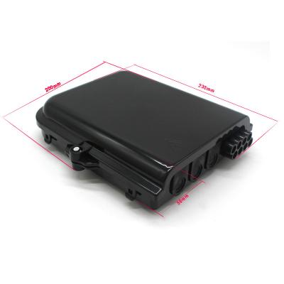 China Dual Chamber Drop Cable Distribution 1x8 Fiber Closure Box IP65 FTTA FTTH for sale