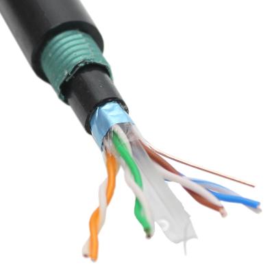 China 23AWG Armored Lan Cable Jelly Filled Cat5e Cat6 Cat6A Cat7 Cat8 for sale