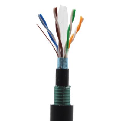 China Armored Outdoor Shielded CAT6 Ethernet Cable Antirat Bite Network Cord for sale