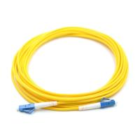 China Simplex OFNR 2.0mm SMF Fiber Optic Patch Cord Single Mode 9/125 OS2 LC UPC To LC APC for sale