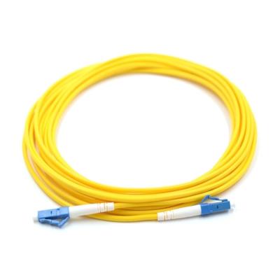 China Simplex OFNR 2.0mm SMF Fiber Optic Patch Cord Single Mode 9/125 OS2 LC UPC To LC APC for sale