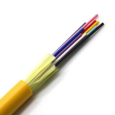 China Tight Buffered GJFJV Optical Fiber Cable Single Fiber Multi Mode 2-24 Core for sale