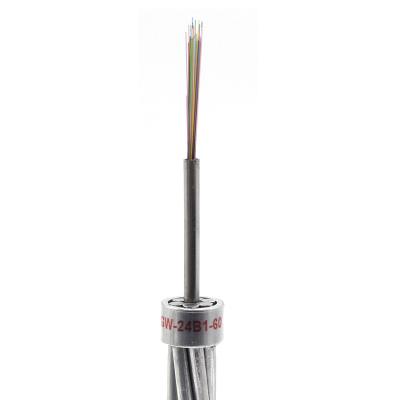 China Overhead Line OPGW Fiber Optic Cable 12 24 48 Core G652D Fiber Optic Ground Wire for sale