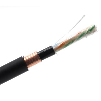 China Steel Tape Armored F/UTP CAT6 CAT6A CAT6E Cable for Outdoor HDPE 4 Pairs 8 Core for sale
