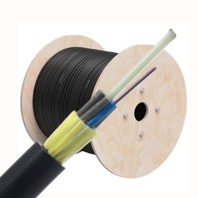 China Black PE Jacket 96 144 288 Core Single Mode Optica Fiber Cable Adss For Overhead for sale