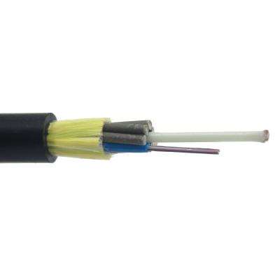 China 8/12/24/48/96/144 Core G652d SM Aerial Fibra Optic Cable Single Jacket ADSS Self-Supporting Fiber Cable supplier for sale